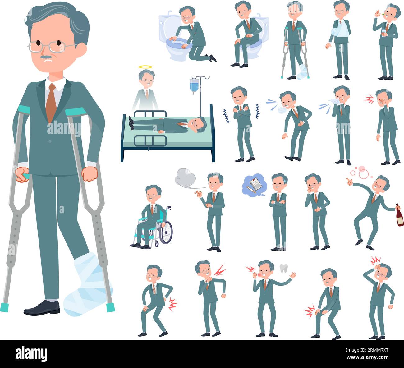 Business man neck pain Stock Vector Images - Alamy