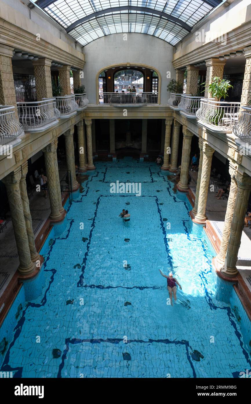 Budapest, Hungary - 21 May 2023: view at swimming pool of Gellert baths ...