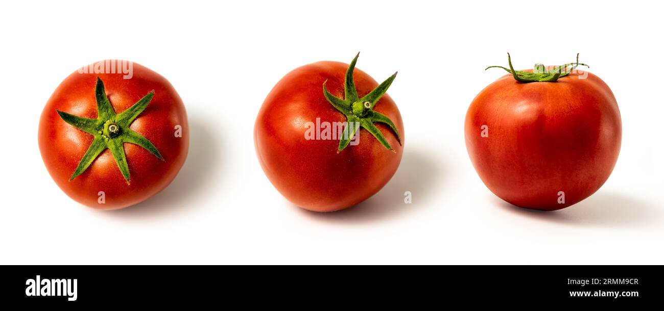 Tomato isolated on white background. Tomatoes top view, side view Stock ...