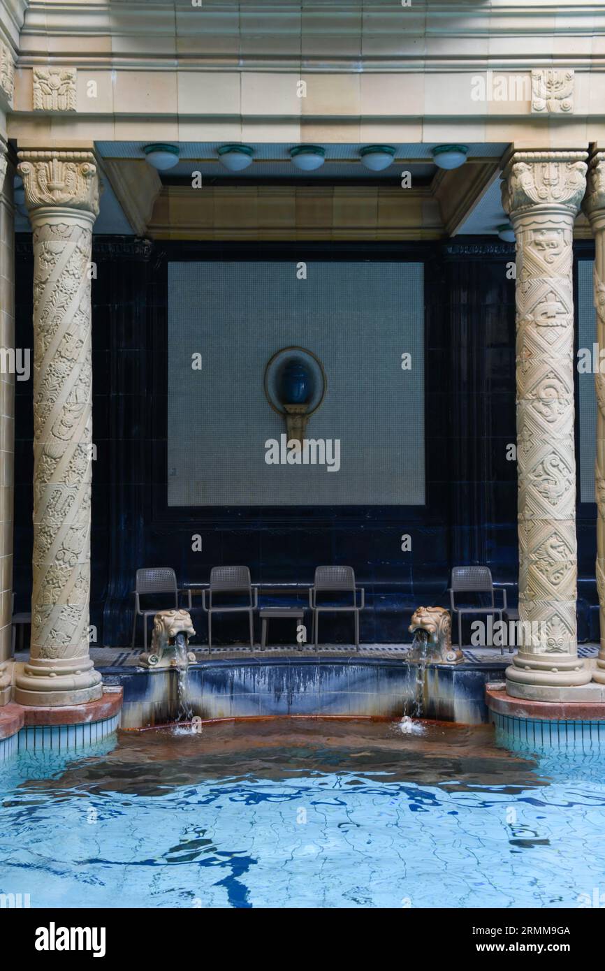 Budapest, Hungary - 21 May 2023: view at swimming pool of Gellert baths ...