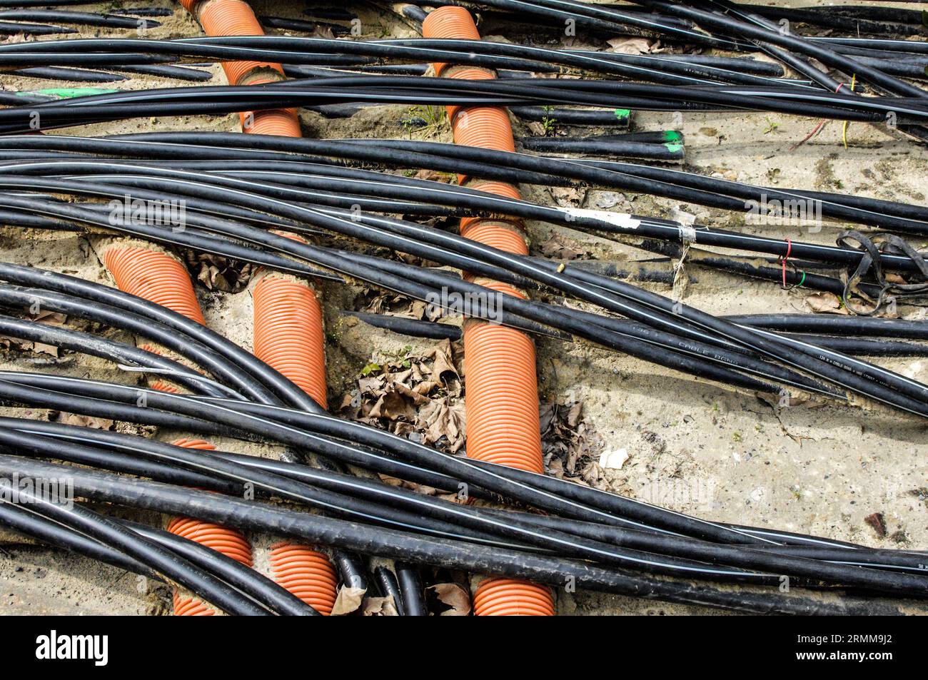 LAYING CABLES IN THE STREET - INSTALLATION OF OPTICAL FIBER - UNITED ...