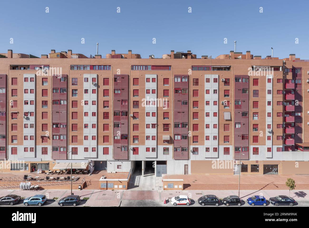 Facade of an urbanization of beehive-type urban residential housing ...
