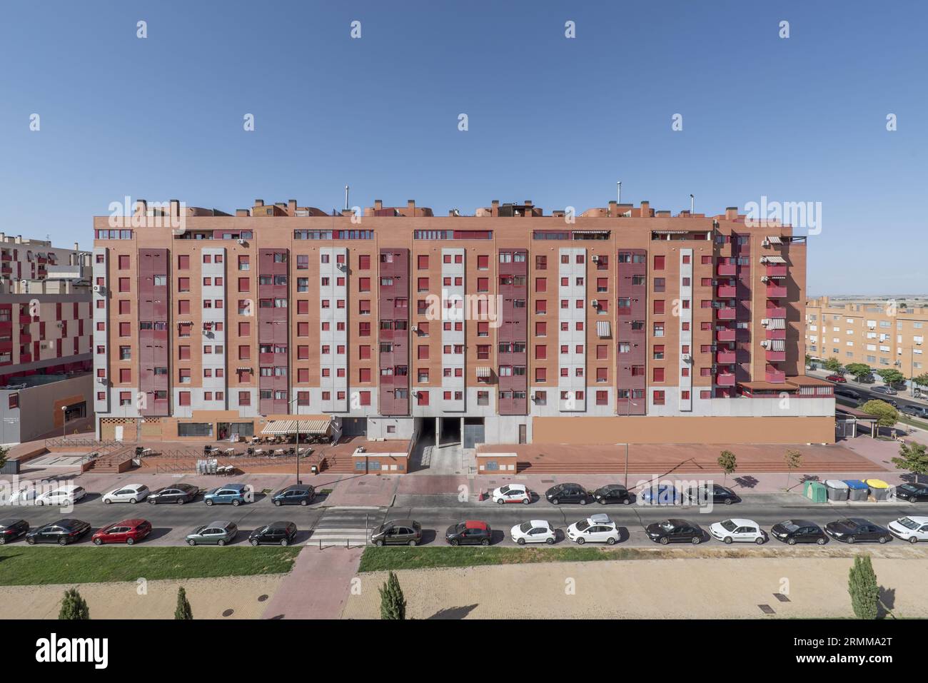 Facade of an urbanization of beehive-type urban residential housing ...