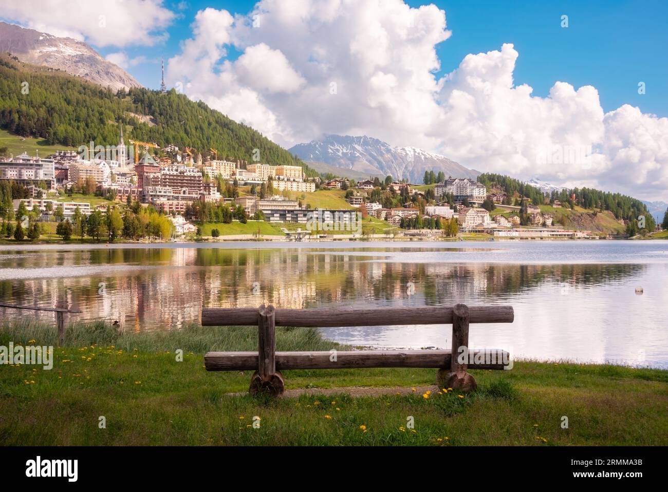 Saint Moritz lake, Switzerland in summer Stock Photo - Alamy