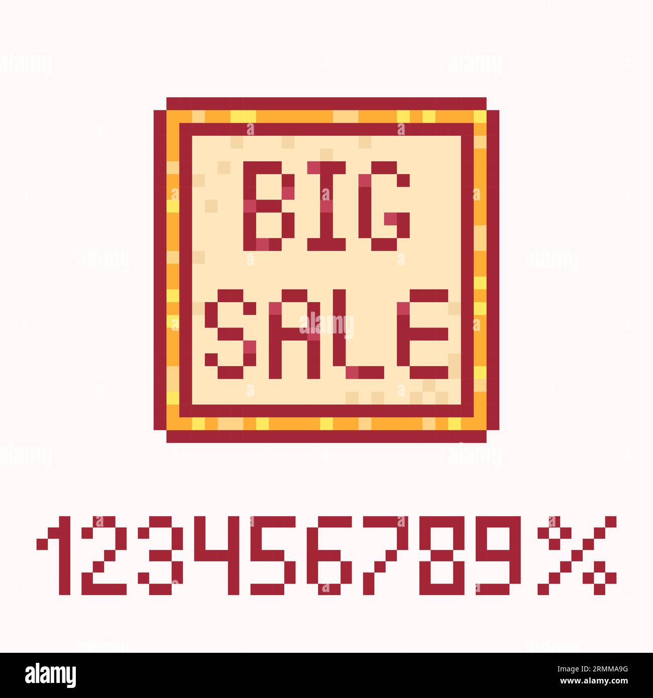 Big Sale sign. Pixel art style icon constructor Stock Vector Image ...