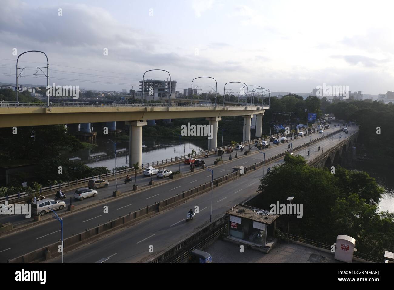 10th August 2023, Pune, Maharashtra, India - Traffic is moving on the ...