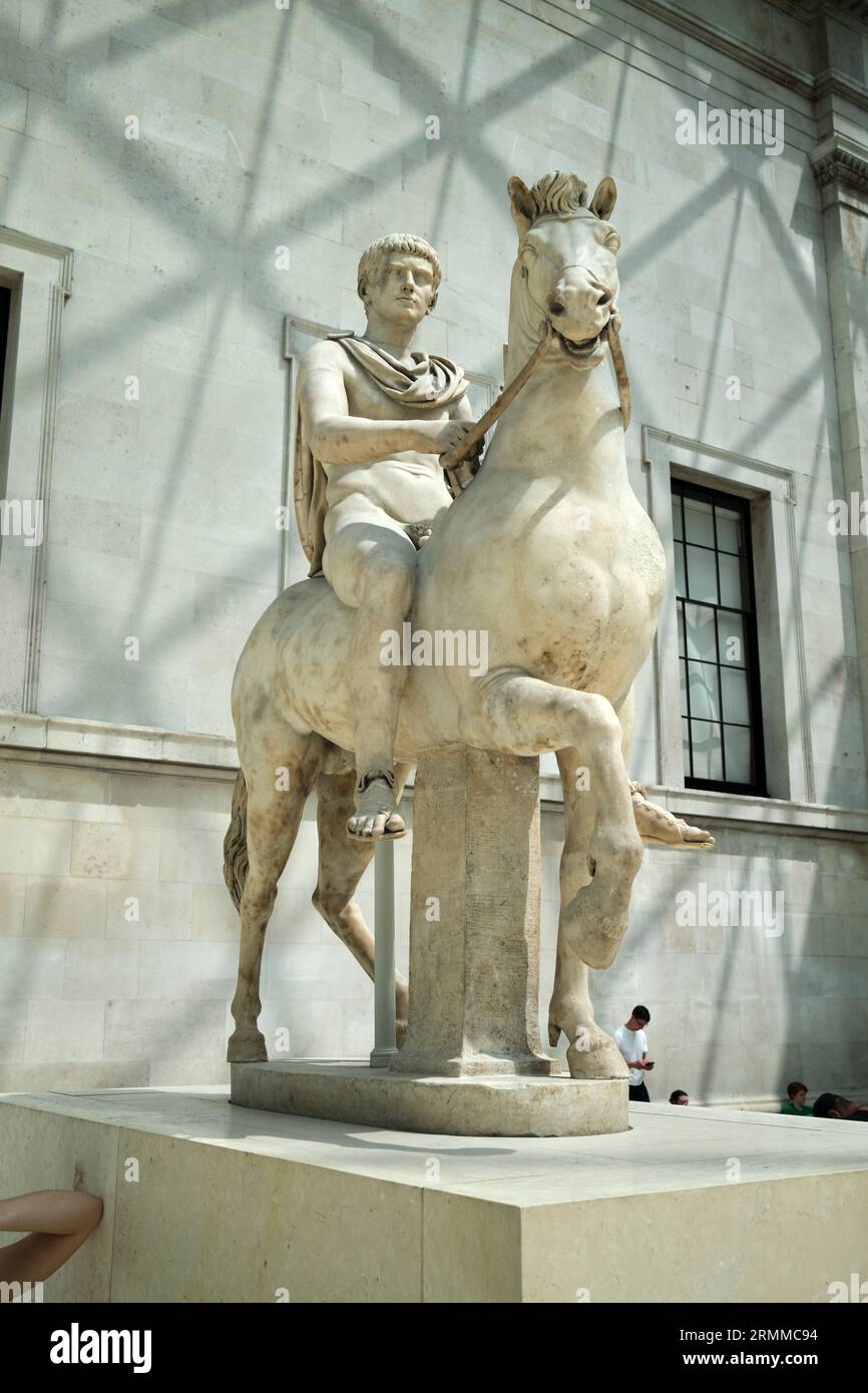 Marble Statue of Boy on Horseback from Rome in the Great Court at the ...