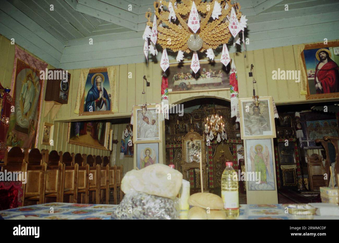Suceava County, Romania, approx. 2000. Interior of the 15th century ...