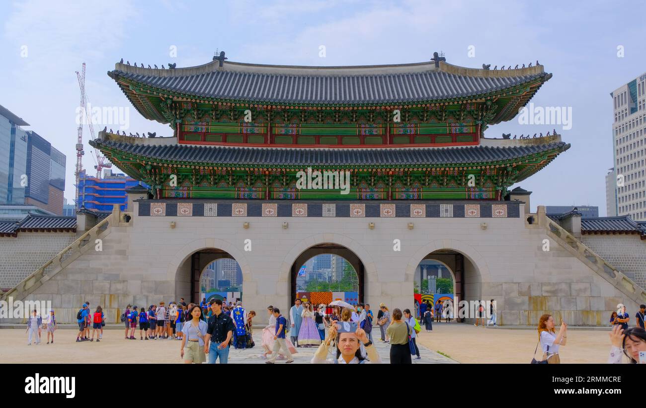 Gwanghwamun is the main and largest gate of Gyeongbok, the main palace ...