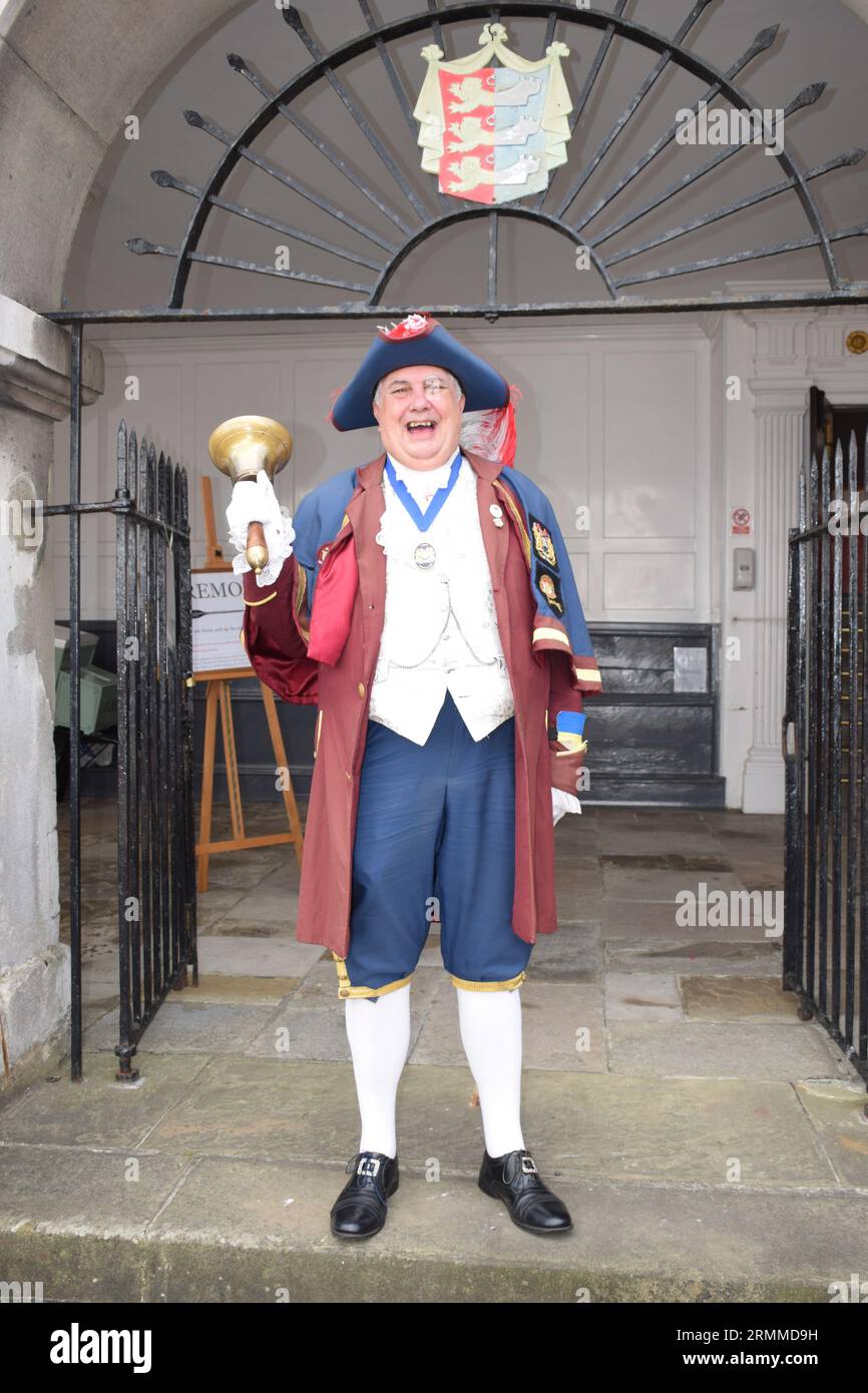 Town crier, Rye, Kent UK Stock Photo - Alamy