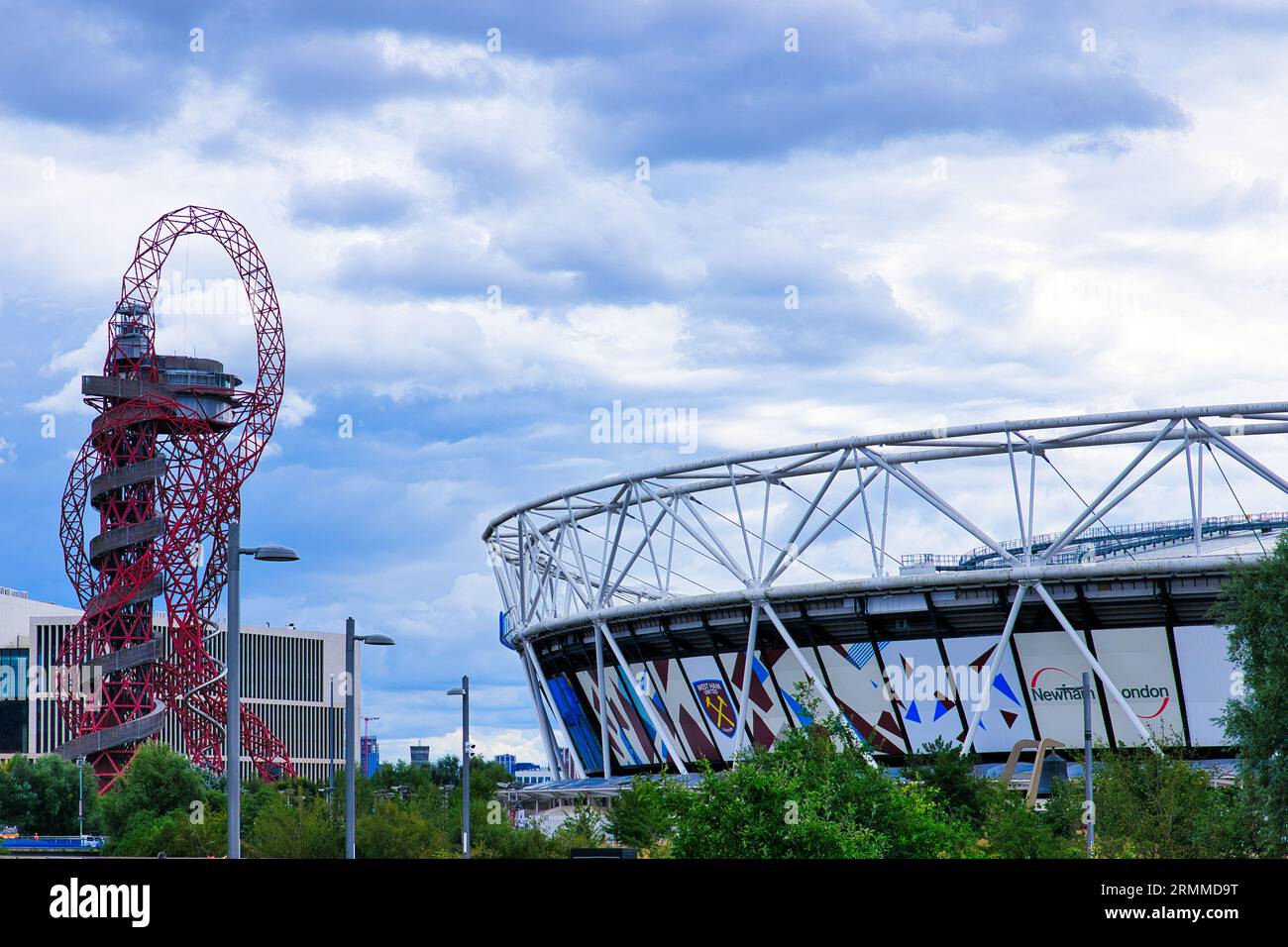 ArcelorMittal Orbit tower and London Stadium, home of West Ham United ...