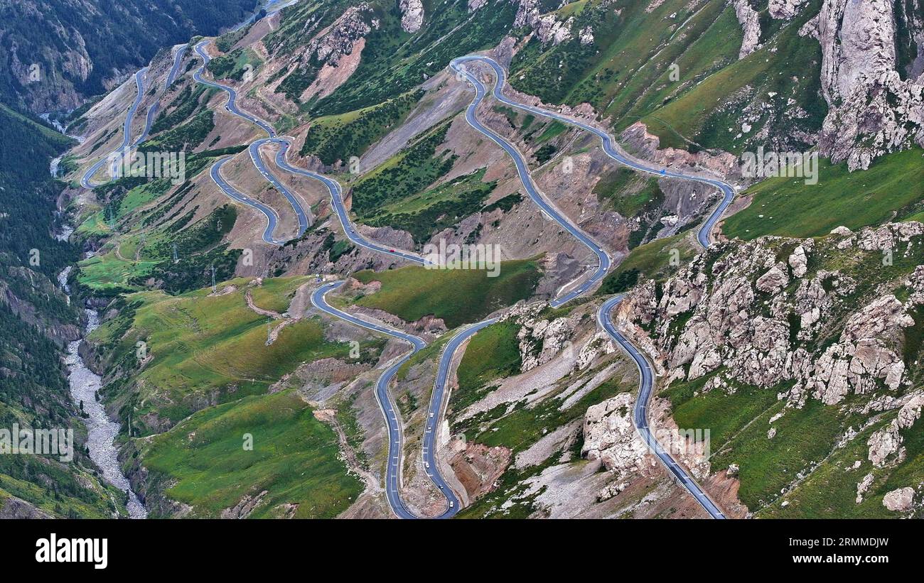 Urumqi. 22nd Aug, 2023. This aerial photo taken on Aug. 22, 2023 shows ...