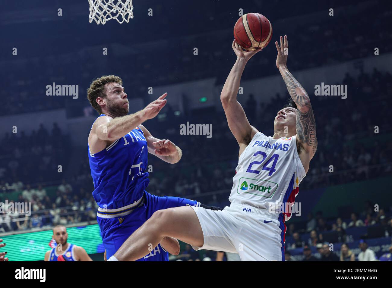 Manila, Philippines. 29th Aug, 2023. Dwight Ramos(R) of the Philippines ...