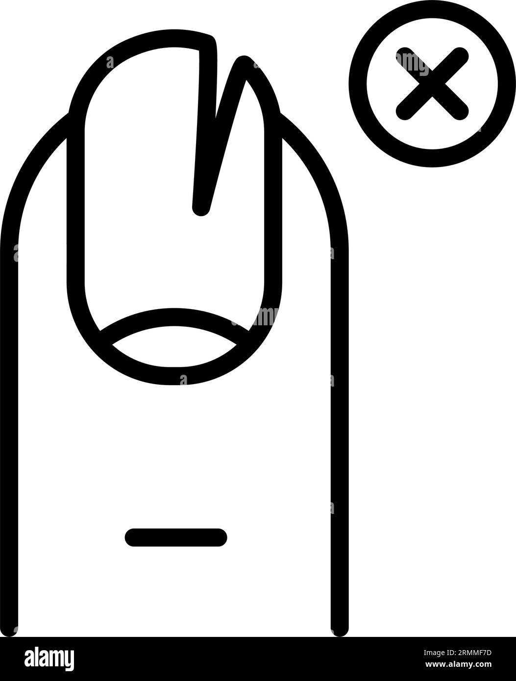 Broken nail icon. Outline broken nail vector icon for web design ...