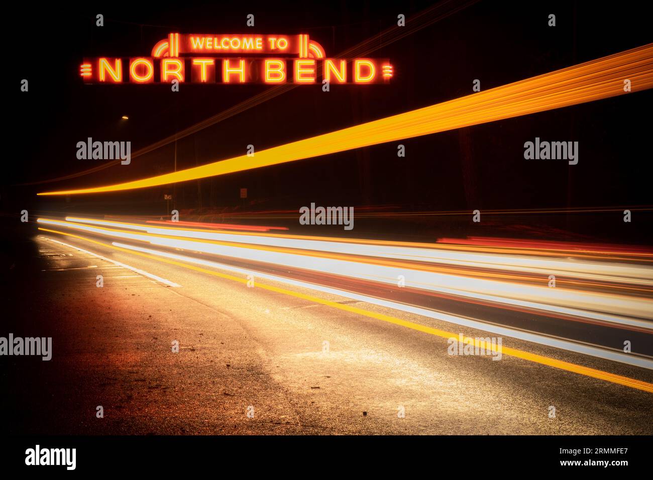 Welcome to North Bend Sign Stock Photo - Alamy