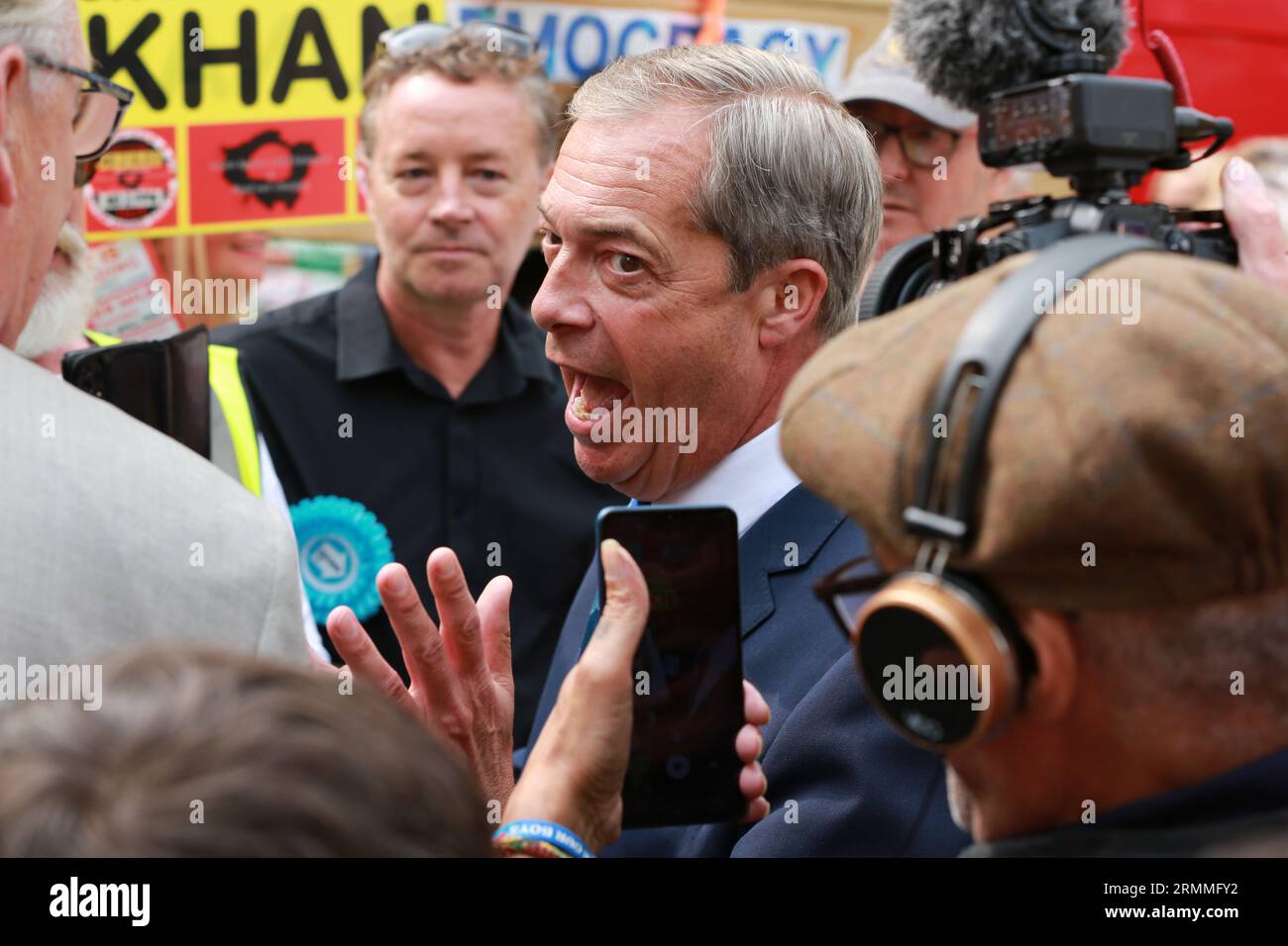 London, UK. 29 August, 2023. Former UKIP leader Nigel Farage at a 'Stop ...