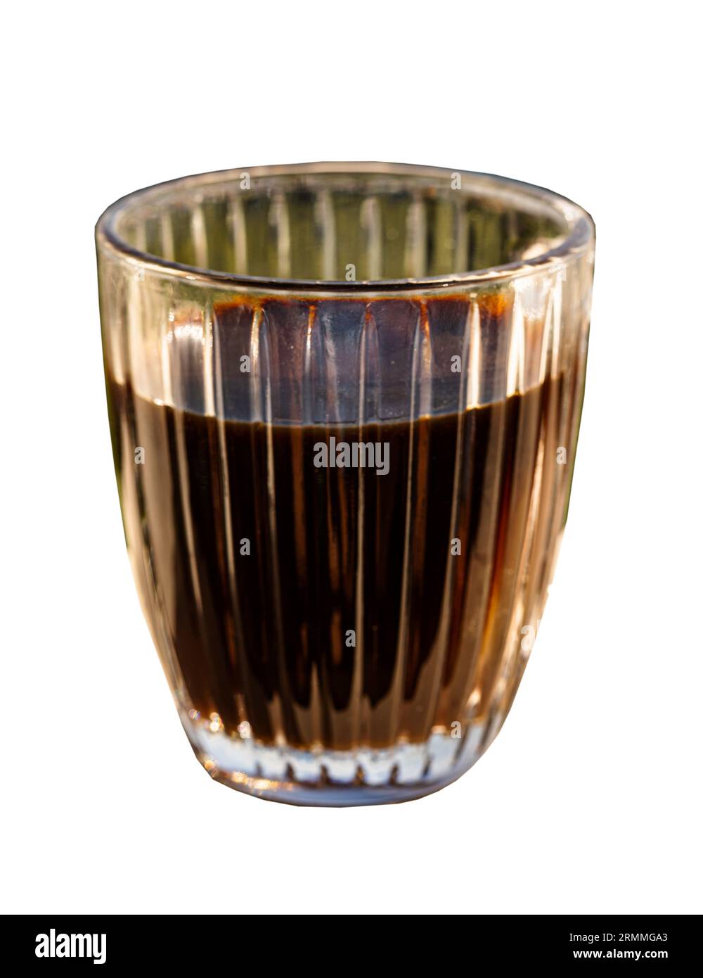 Espresso coffee in Glass cup Isolated on White background with Clipping ...
