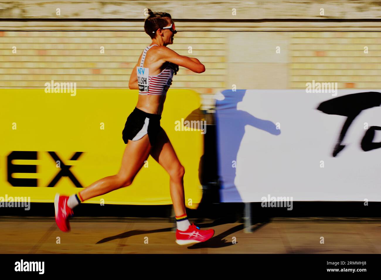 female runner at the World Athletics Championships Marathon run event ...