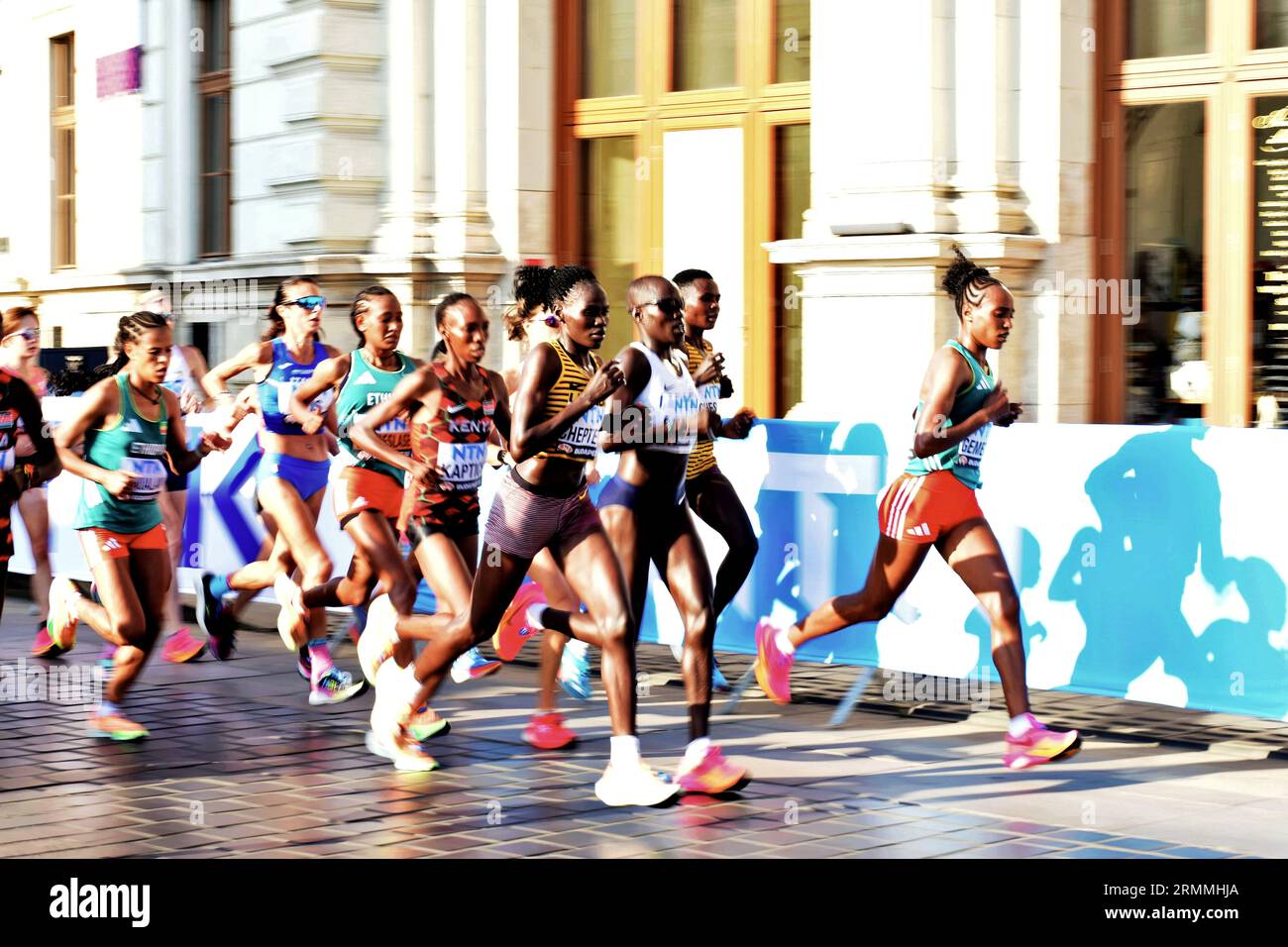 group of female runners at the World Athletics Championships Marathon ...