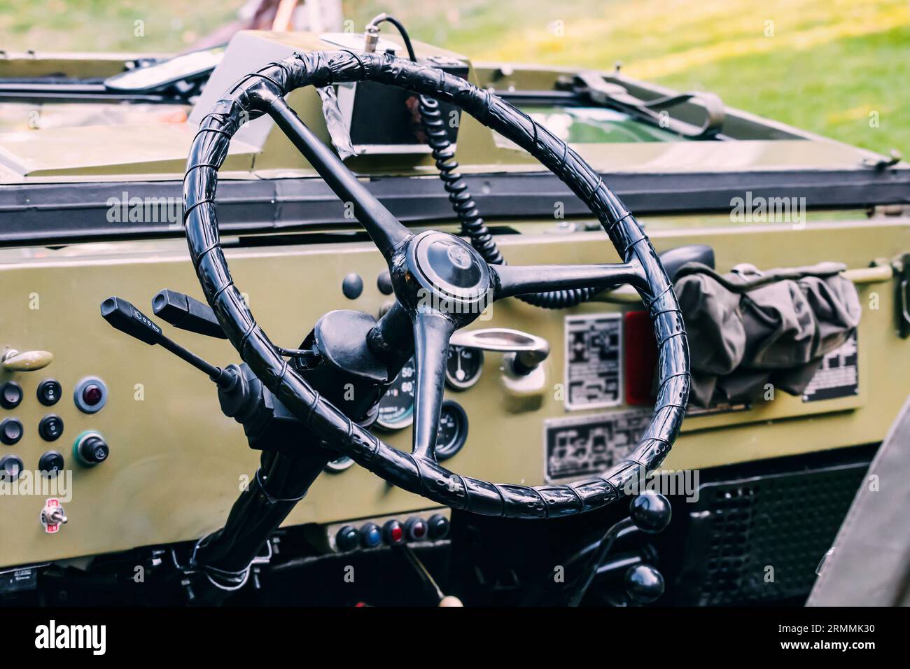 Vintage Auto Aesthetics: A retro dashboard in a classic military ...