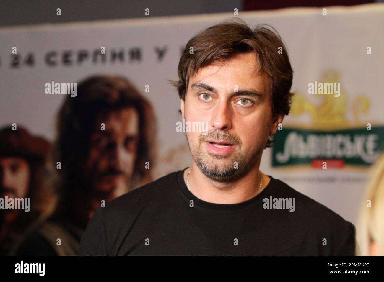 DNIPRO, UKRAINE - AUGUST 25, 2023 - Ukrainian actor Oleksii Hnatkovskyi ...