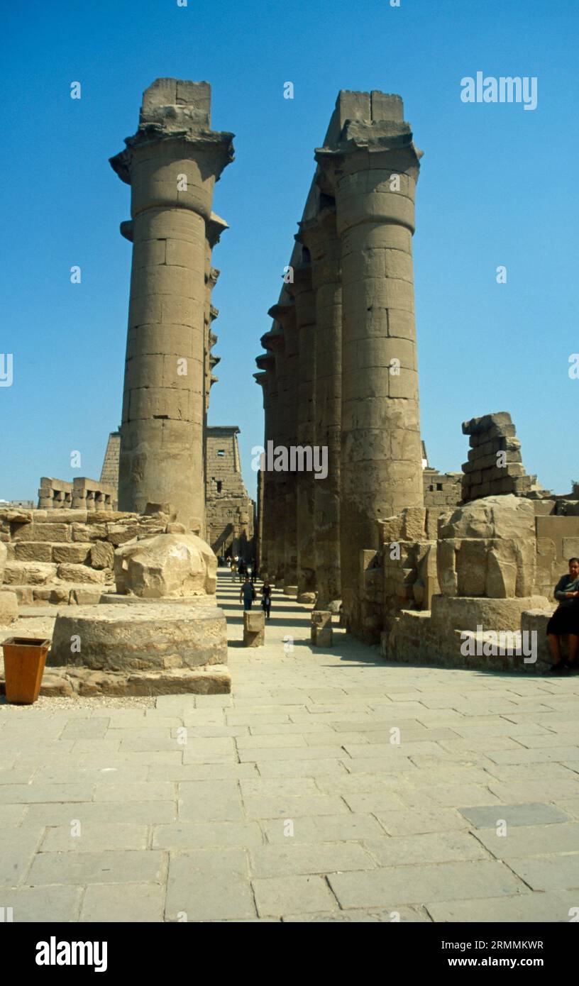 The Colonnade of Amenhotep 3rd Luxor Temple Luxor Egypt Stock Photo - Alamy