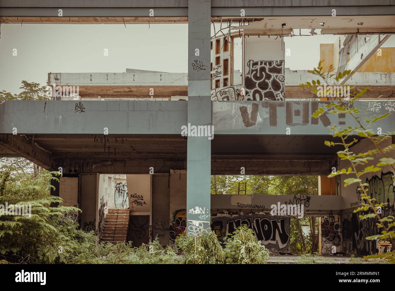 Bangkok, Thailand - Jul 08, 2023 - External structure of the abandoned ...