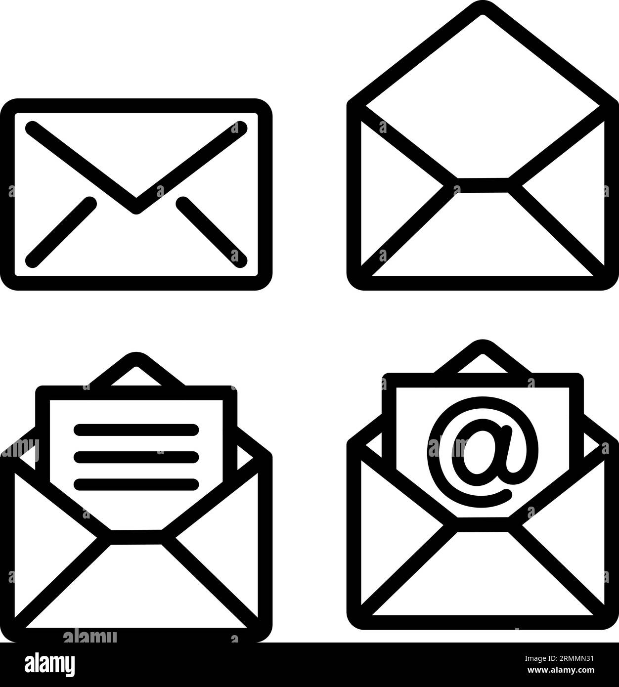 Email envelope icons open Stock Vector Images - Alamy