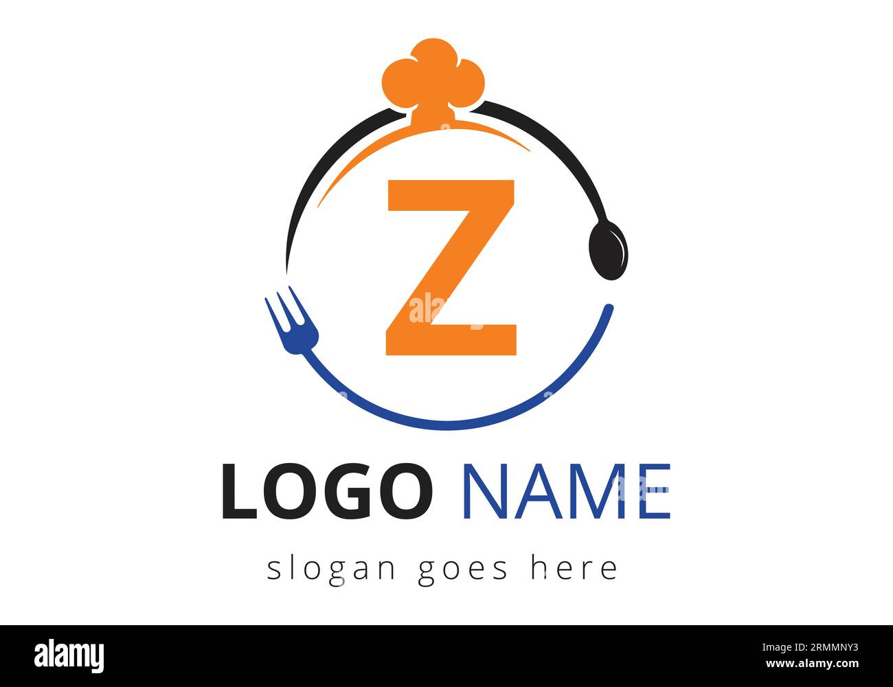 Letter Z Logo With Chef Hat, Spoon And Fork For Restaurant Logo. Modern ...