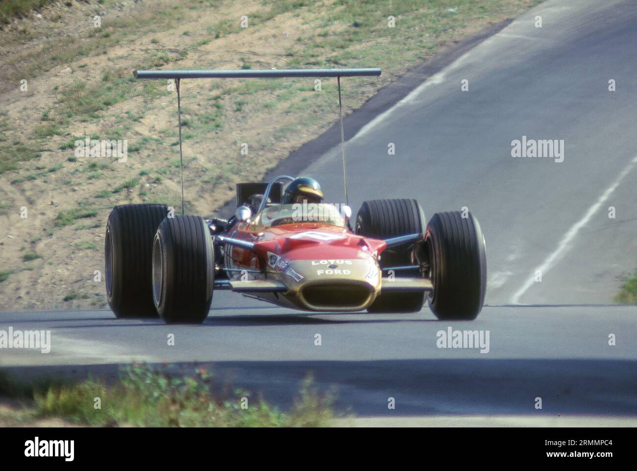 Bill Brack in a Lotus Ford 49B at the 1968 Canadian F! Grand Prix at ...