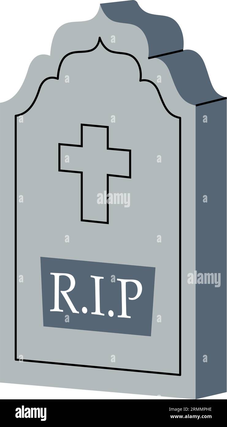 Old tomb, gravestone. October creepy holiday, Halloween party. Vector ...