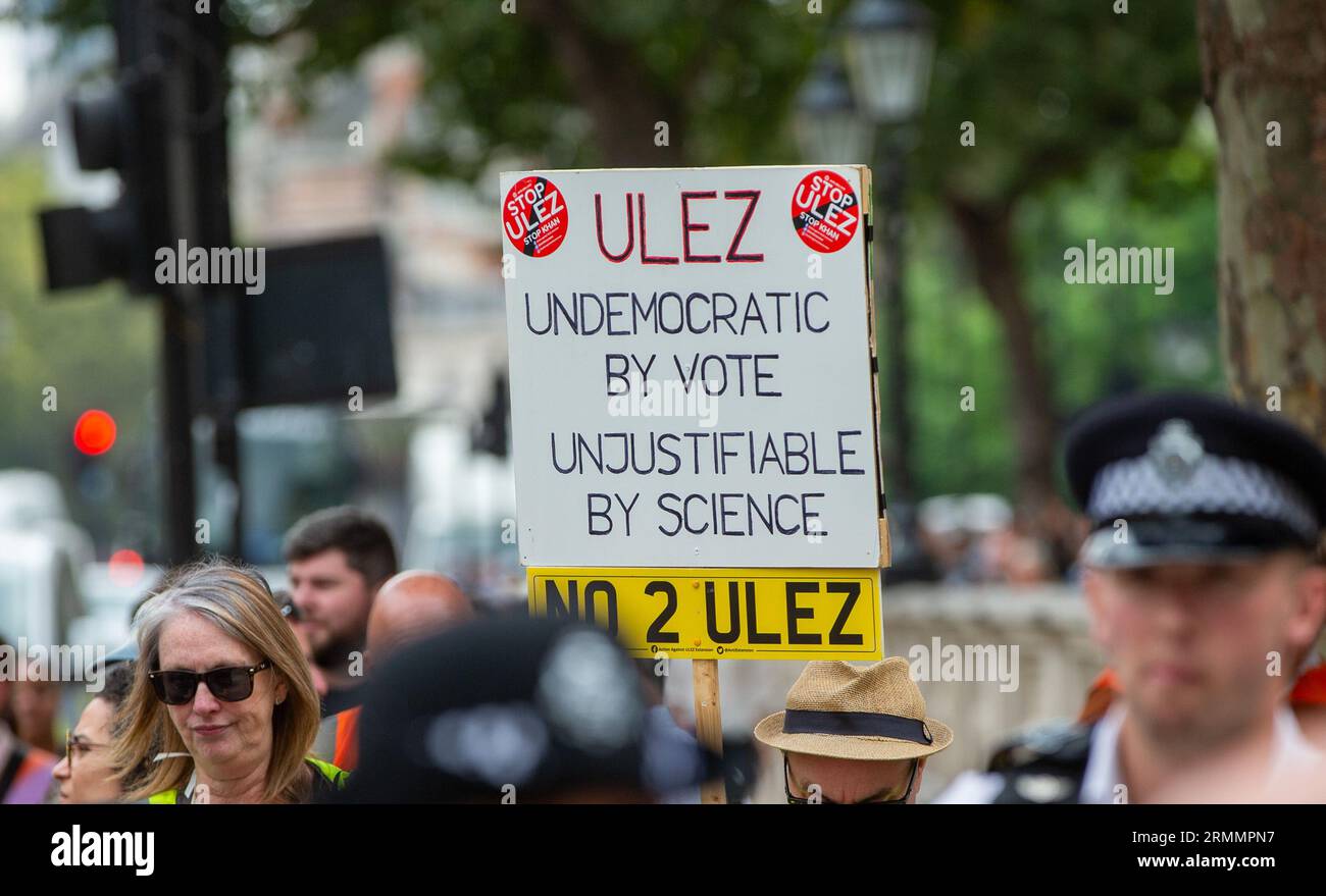 London, England, UK. 29th Aug, 2023. Activists protest Ultra Low ...