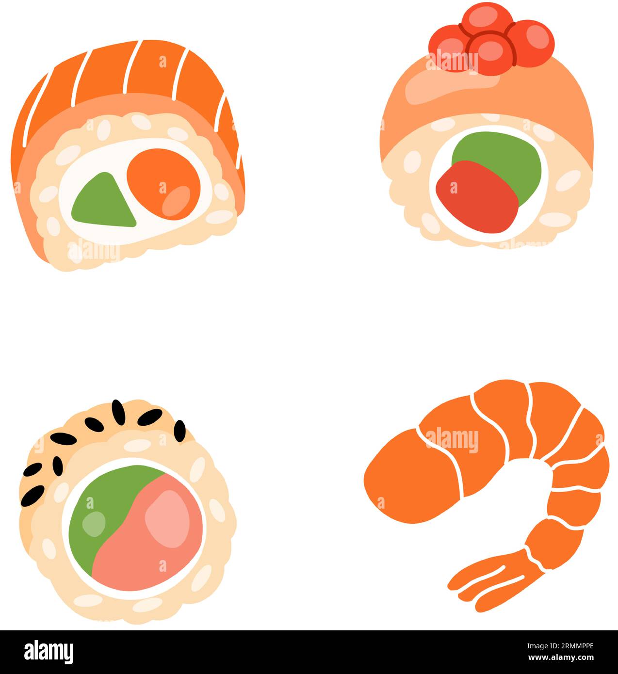 Sushi foods collection. Japanese cuisine, traditional foods. Tekkamaki ...