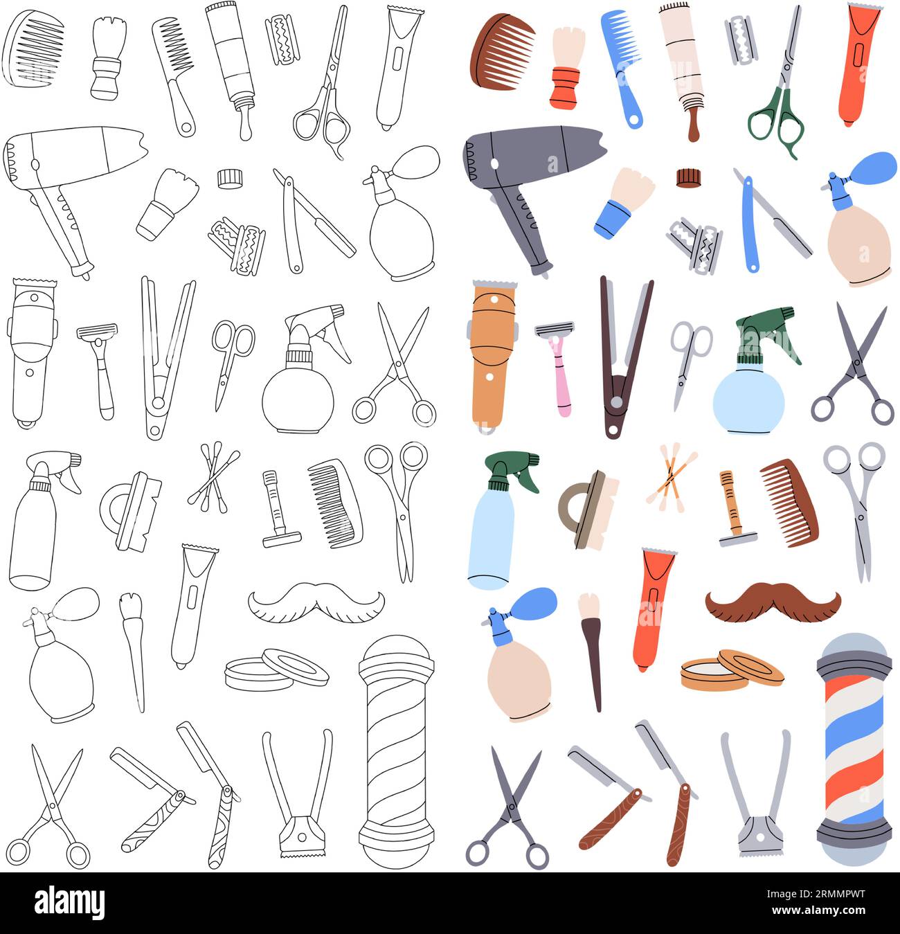 Barbershop equipments Stock Vector Images - Alamy