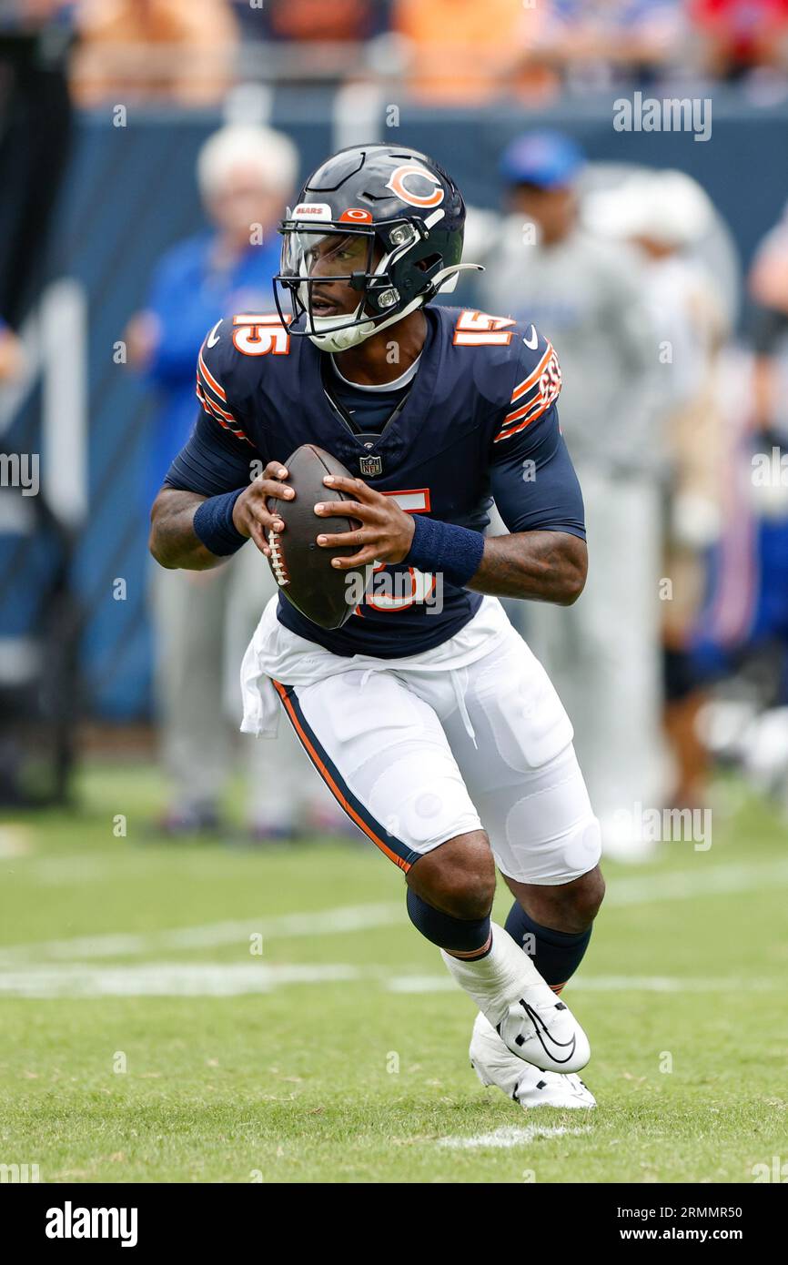 Chicago Bears quarterback PJ Walker (15) looks to pass the ball against ...