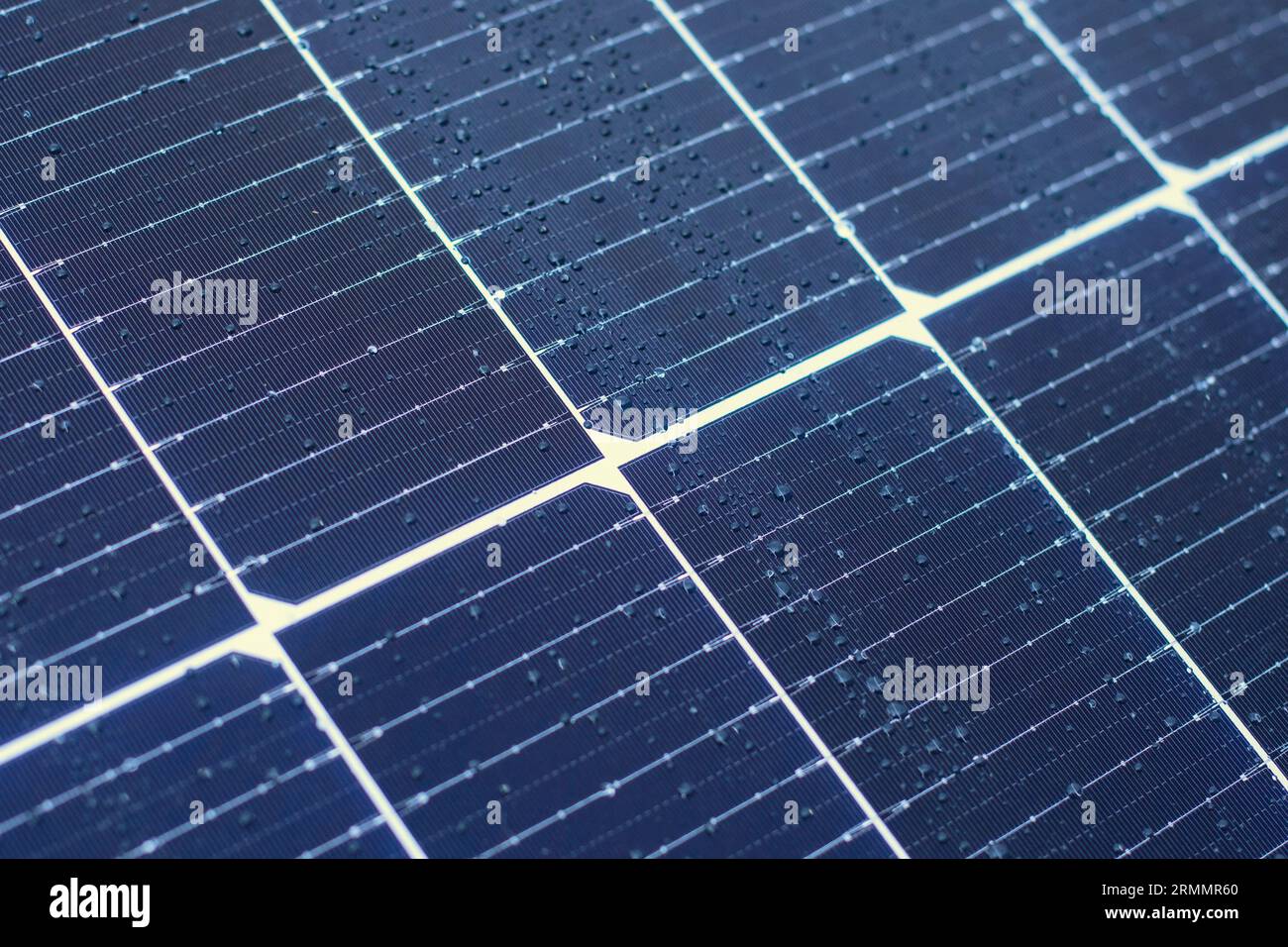 Water Drops on Solar Panel Cells After Rain Stock Photo - Alamy
