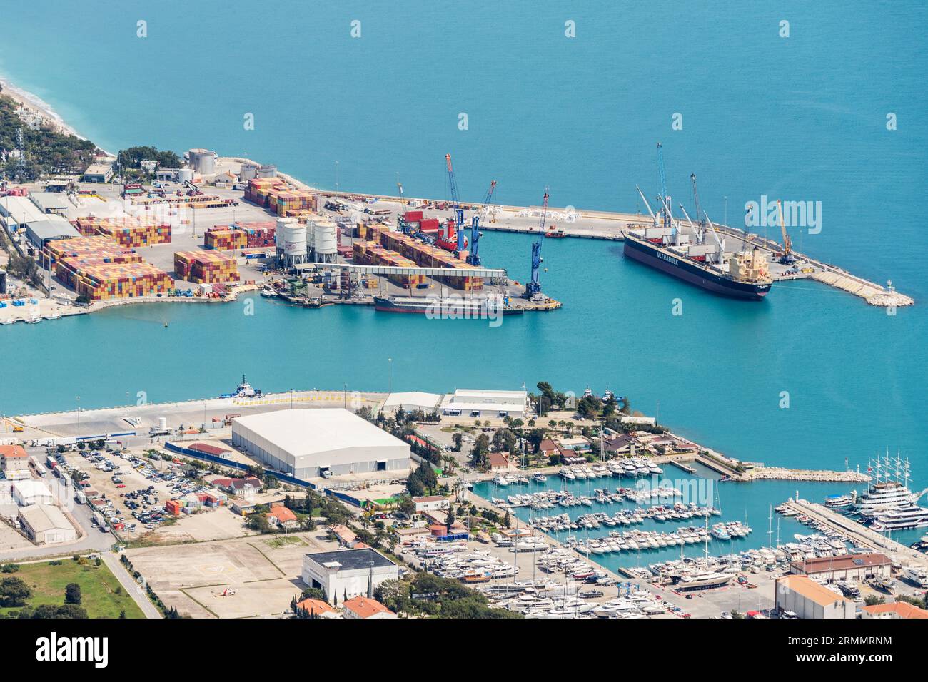 06 April 2023, Antalya, Turkey: An aerial view of Antalya's bustling ...