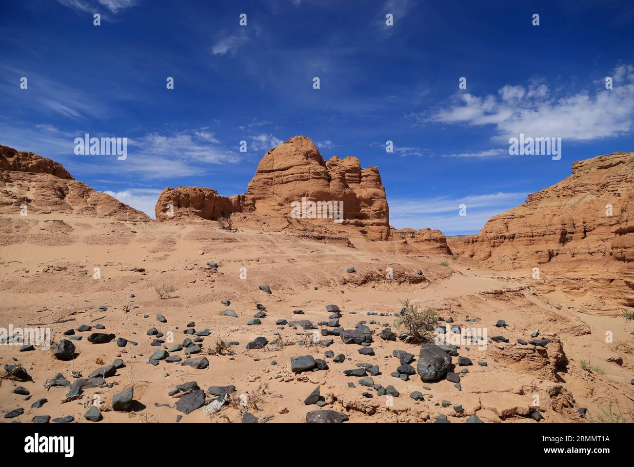 The rock formations in Nemegt canyon, Umnugobi, Mongolia Stock Photo ...