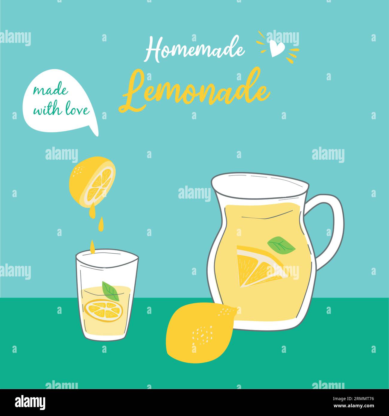 Homemade juice lemonade refreshing Stock Vector Images - Alamy