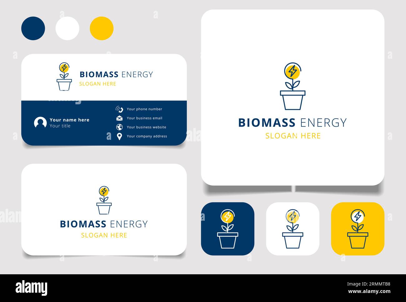 Biomass energy logo design with editable slogan. Branding book and ...