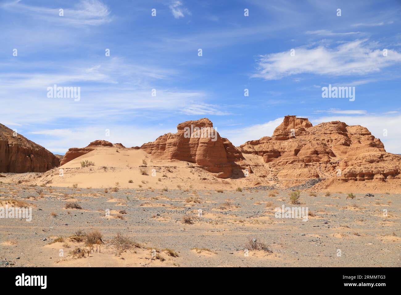 The rock formations in Nemegt canyon, Umnugobi, Mongolia Stock Photo ...