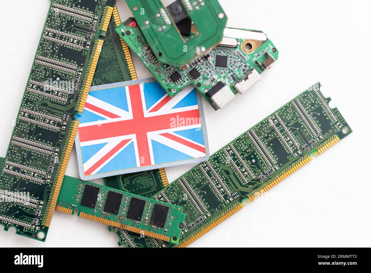 Semiconductor printed circuit board. Concept: British semiconductor ...