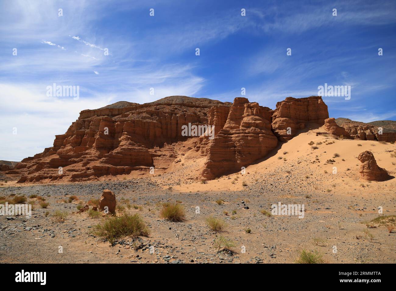 The rock formations in Nemegt canyon, Umnugobi, Mongolia Stock Photo ...