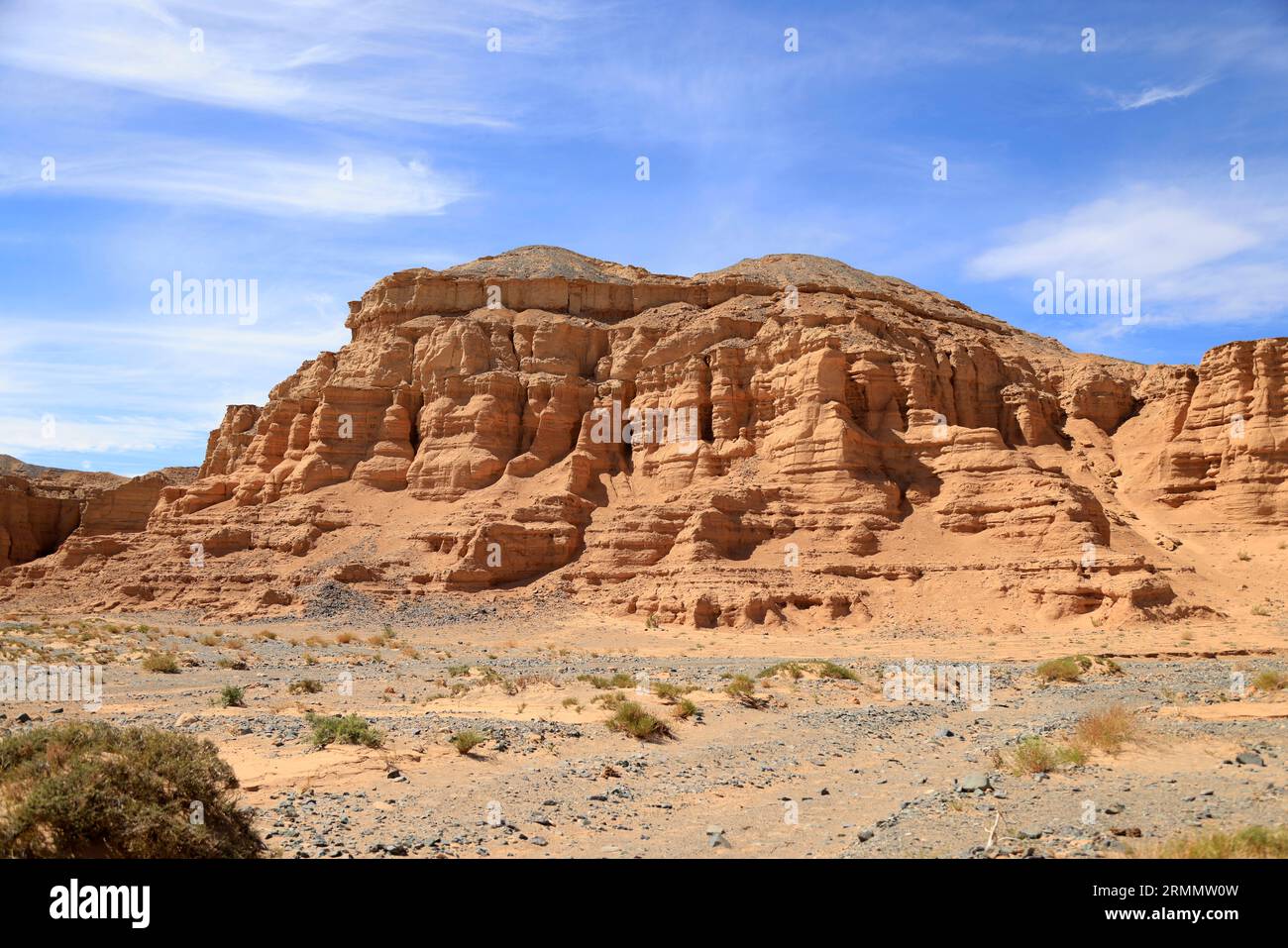 The rock formations in Nemegt canyon, Umnugobi, Mongolia Stock Photo ...