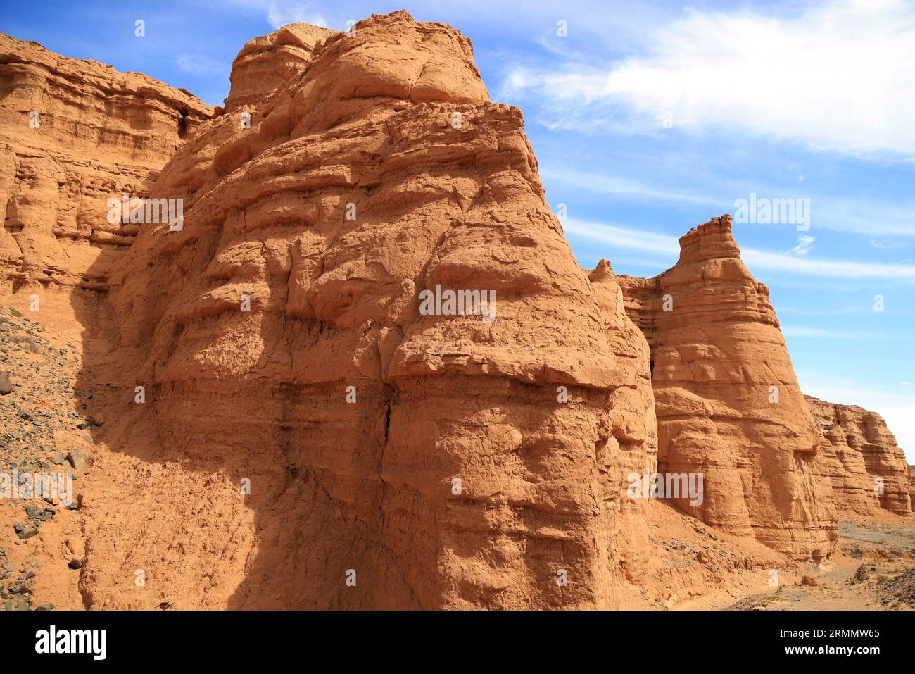 The rock formations in Nemegt canyon, Umnugobi, Mongolia Stock Photo ...