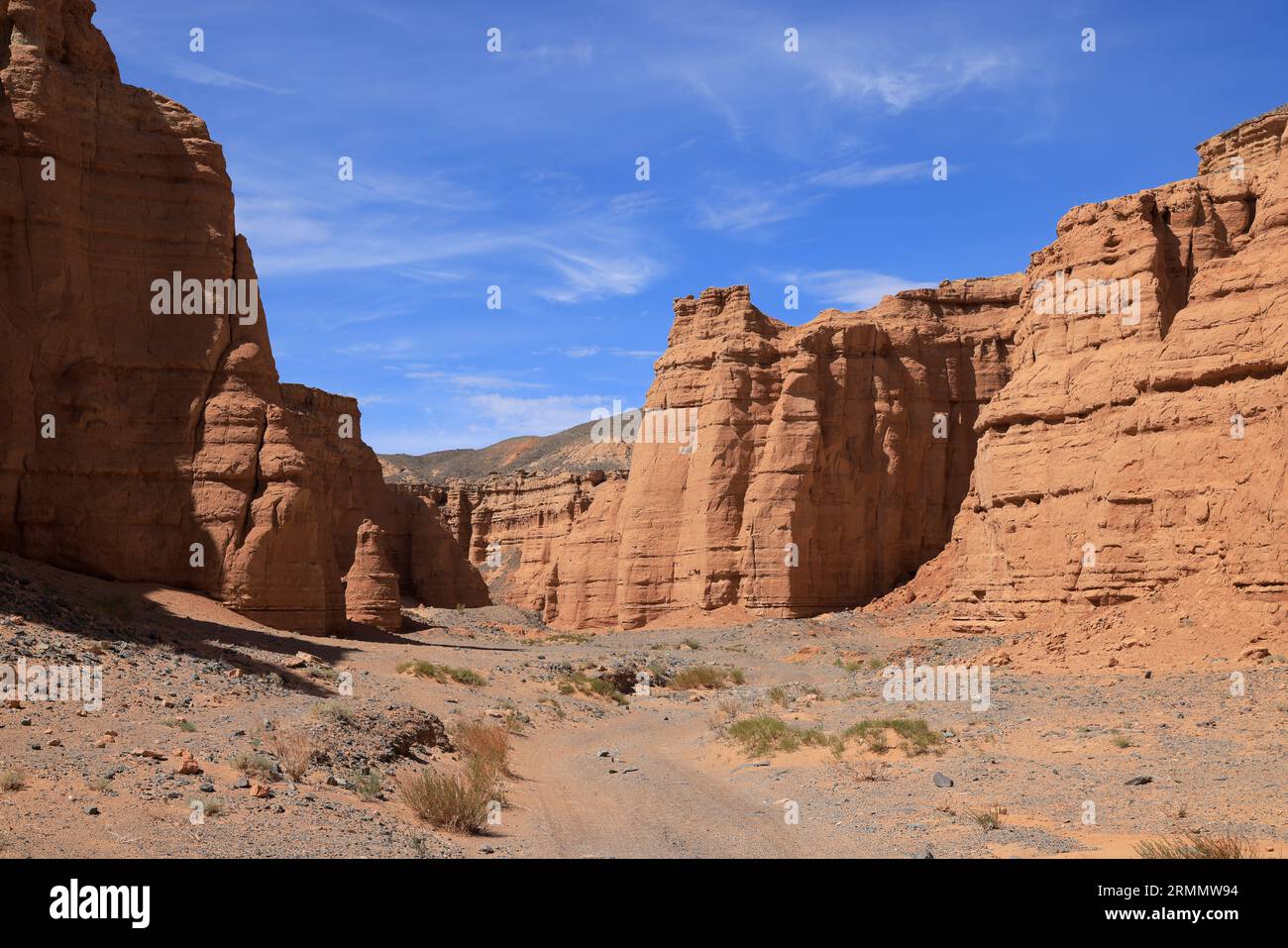 The rock formations in Nemegt canyon, Umnugobi, Mongolia Stock Photo ...