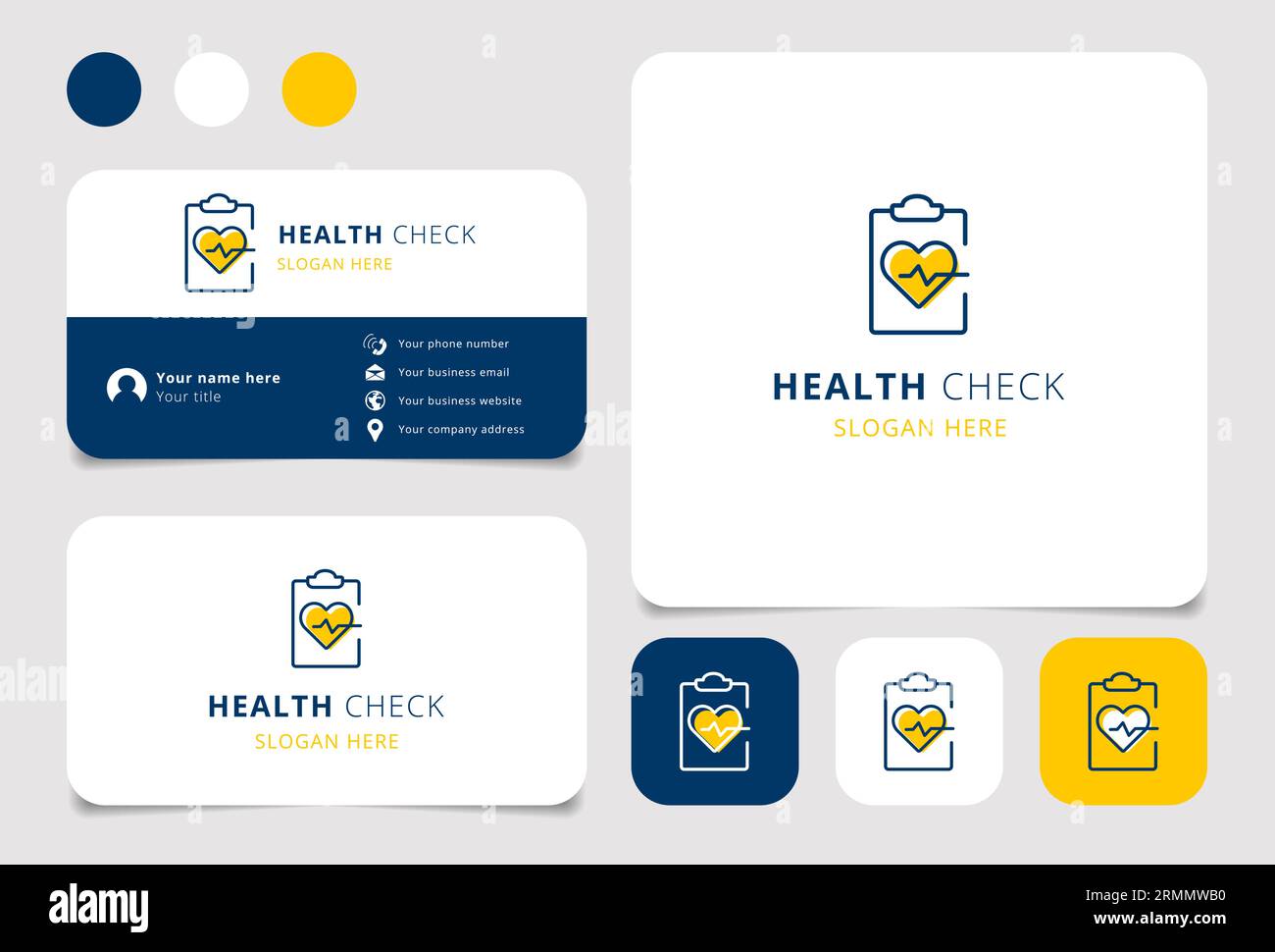 Health check logo design with editable slogan. Branding book and ...