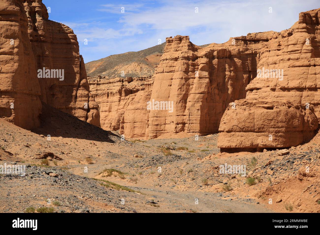 The rock formations in Nemegt canyon, Umnugobi, Mongolia Stock Photo ...
