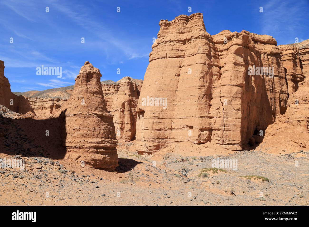 The rock formations in Nemegt canyon, Umnugobi, Mongolia Stock Photo ...