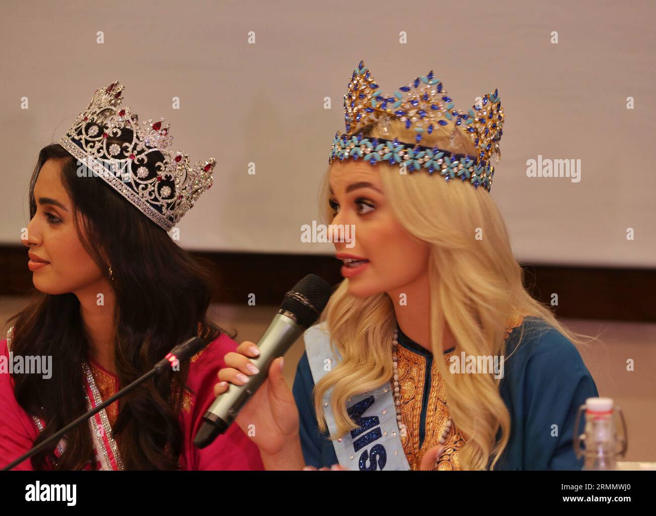 Srinagar, India. 28th Aug, 2023. Miss World England Jessica Gagen and ...